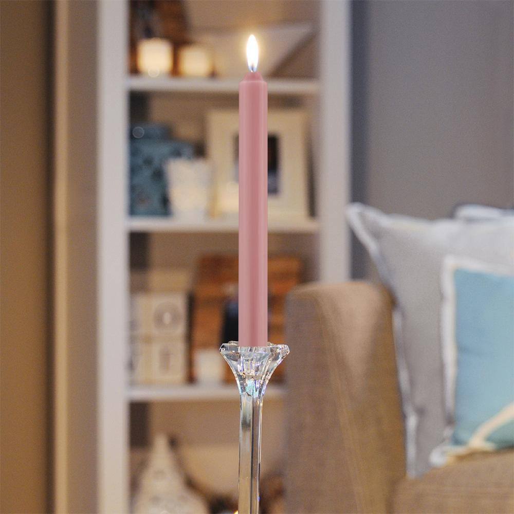ROOT CANDLES Smooth Arista 9 in. Dusty Rose Pink Unscented Taper Candle ...