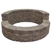 Mutual Materials 58 in. x 20 in. Concrete StackStone High Back Fire Pit Kit in Summit Blend ...