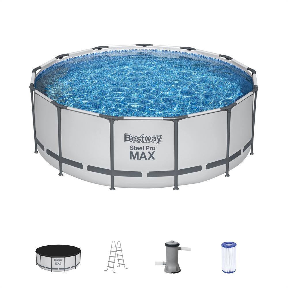 Reviews for Bestway Pro MAX 13 ft. Round 48 in. Deep Steel Above Ground ...