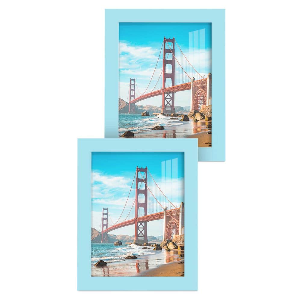Wexford Home Modern 6 in. x 8 in. Light Blue Picture Frame (Set of 2 ...