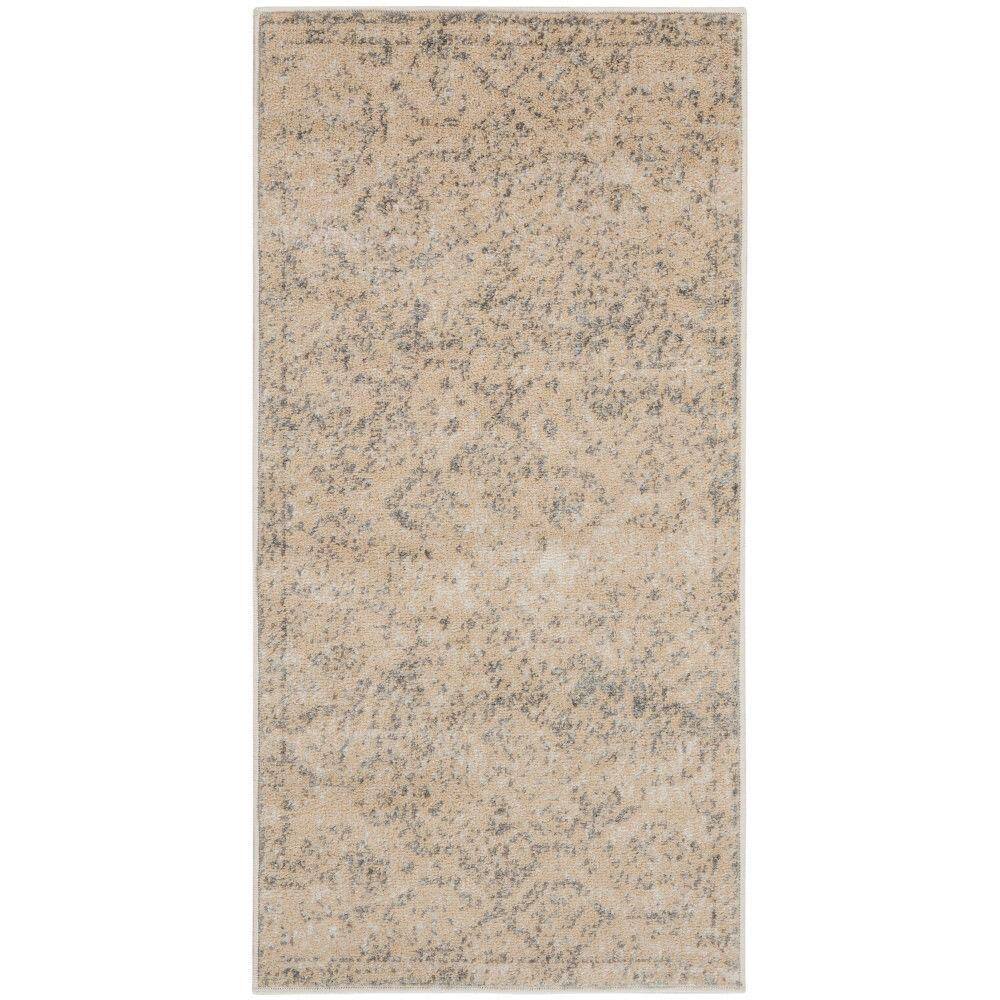 Nourison Tranquil Beige/Grey 2 ft. x 4 ft. Geometric Traditional ...