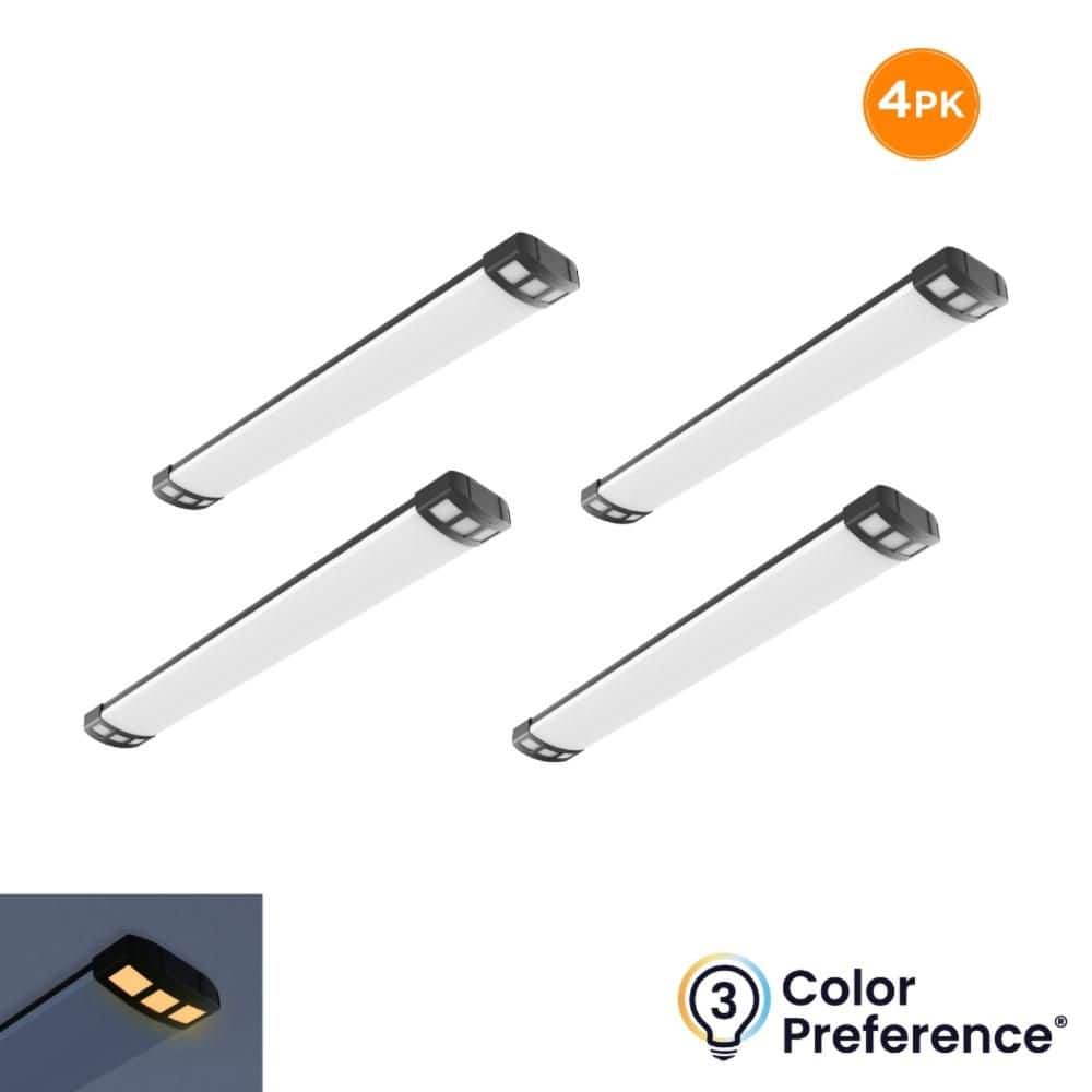 ETI LIGHTING 4-Pack NUDECO 4 ft. x 6 in. 4500 Lumens, Integrated LED ...