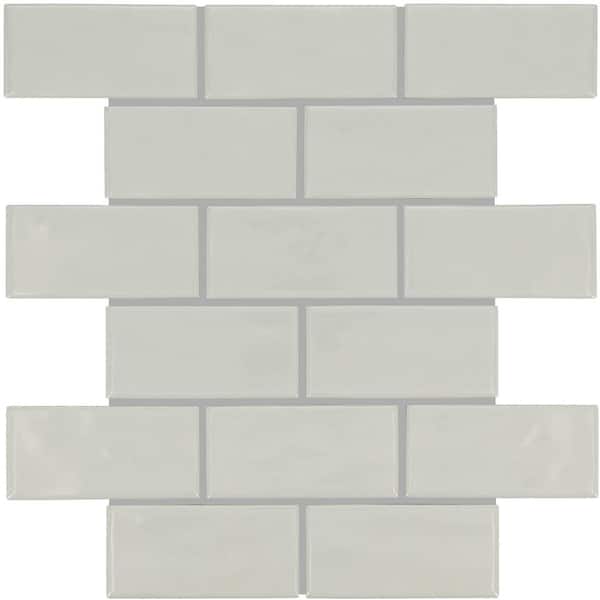 Marazzi Artezen Ideal Gray 12 in. x 12 in. Glossy Ceramic Brick Joint ...