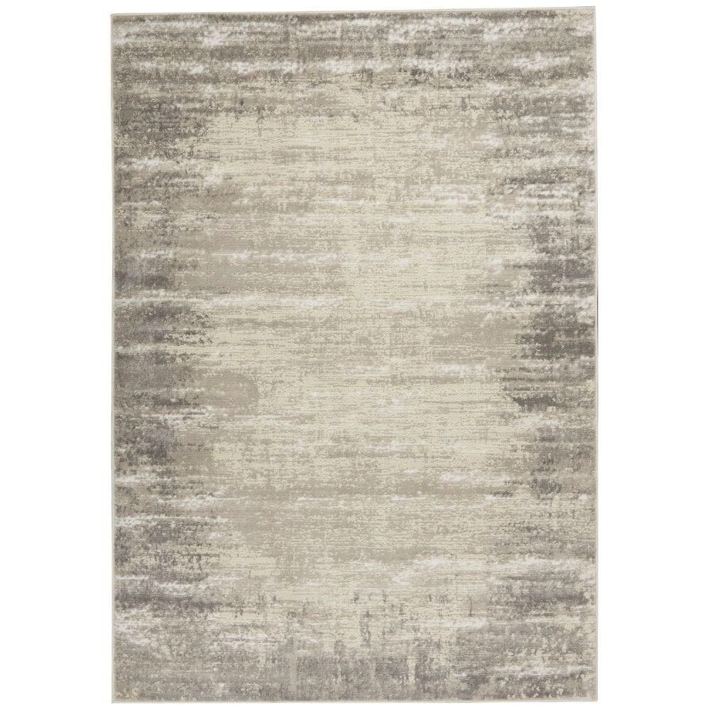 Nourison Cyrus Ivory/Grey 5 ft. x 7 ft. Abstract Contemporary Area Rug ...