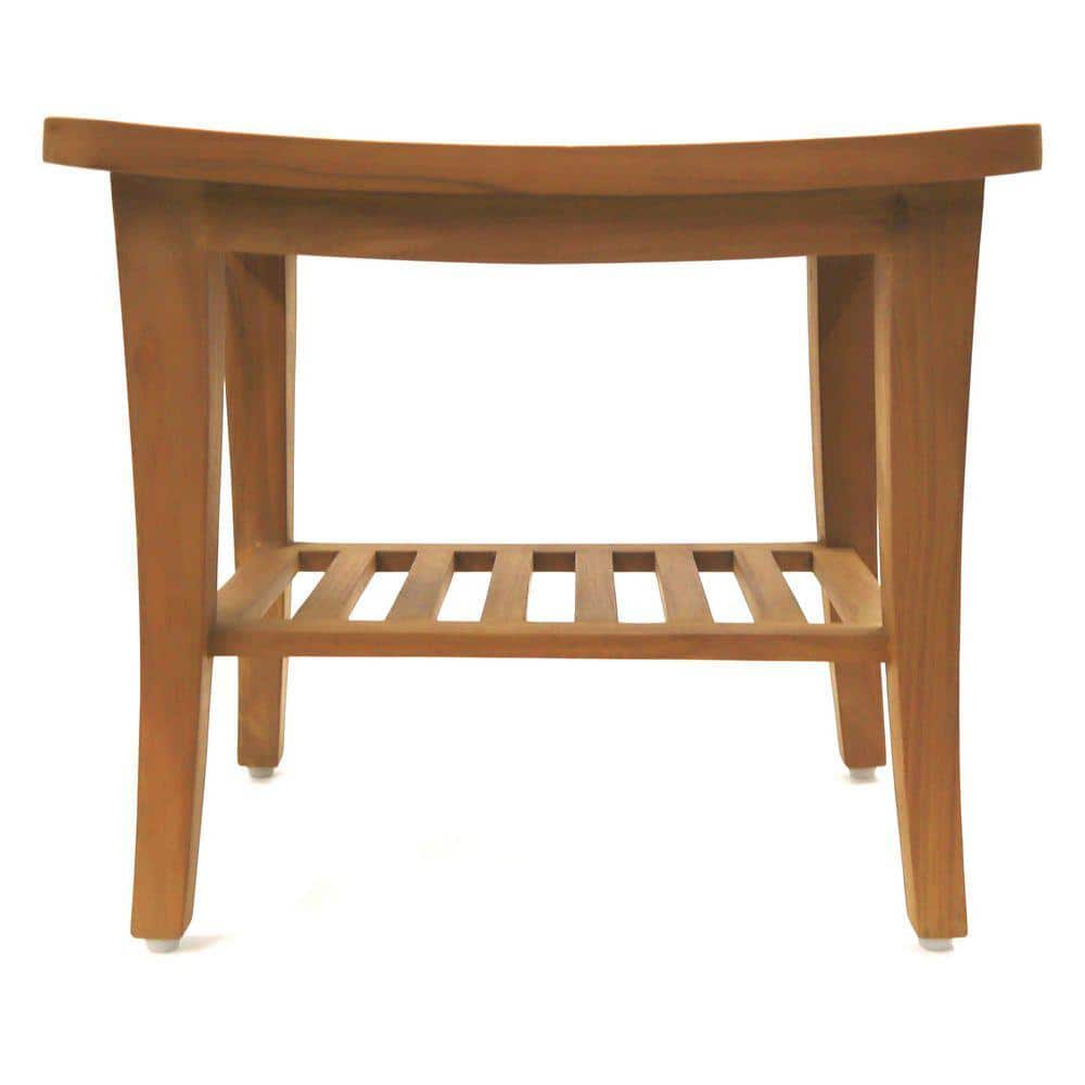 Redmon 17.5 in. x 20 in. x 13.5 in. Natural Genuine Teak Bench 5322 ...