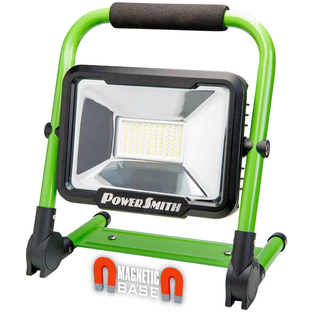 PowerSmith 3000 Lumens Rechargeable LED Work Light with Foldable ...