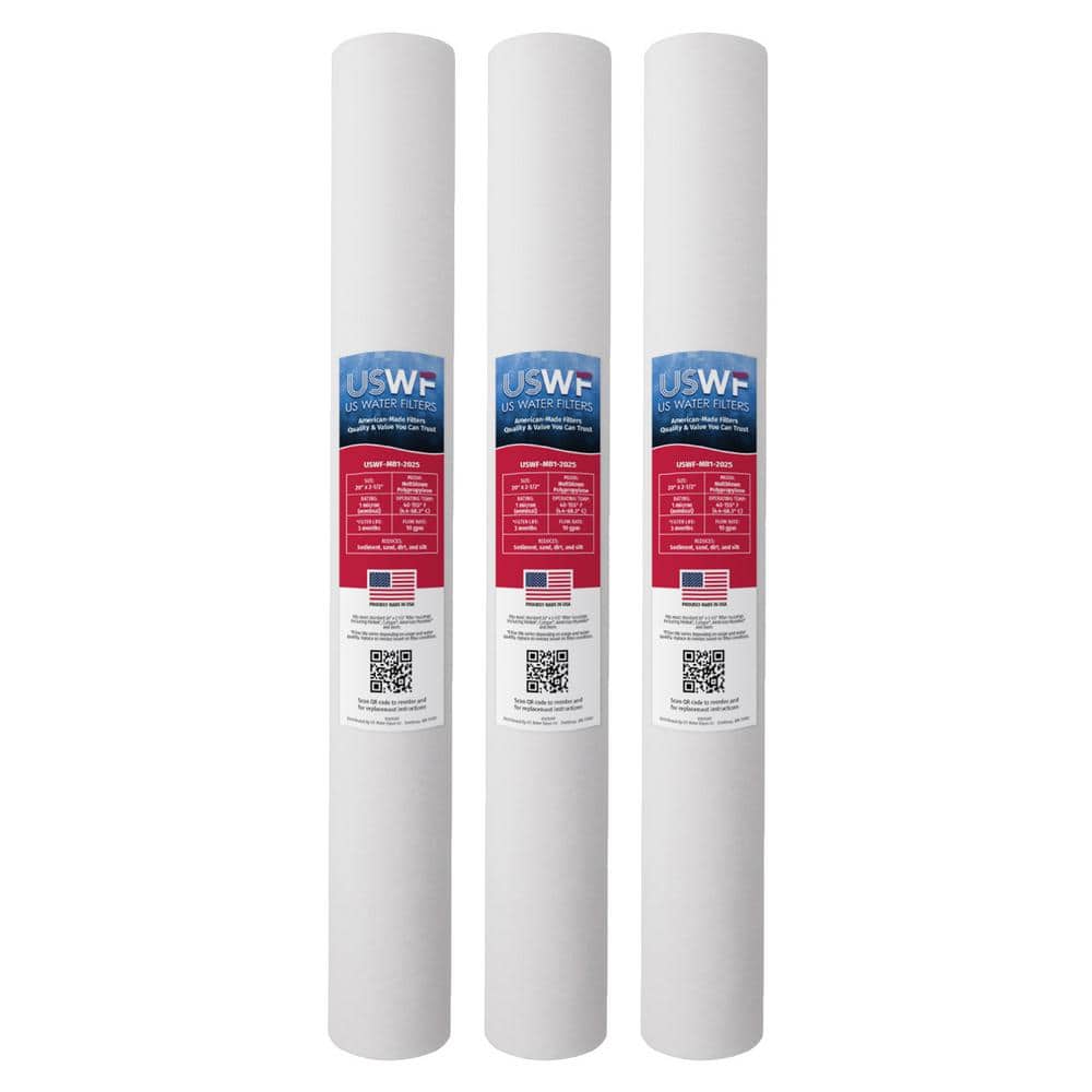 US Water Filters 1 Mic 20 in. x 2.5 in. Melt Blown Polypropylene ...