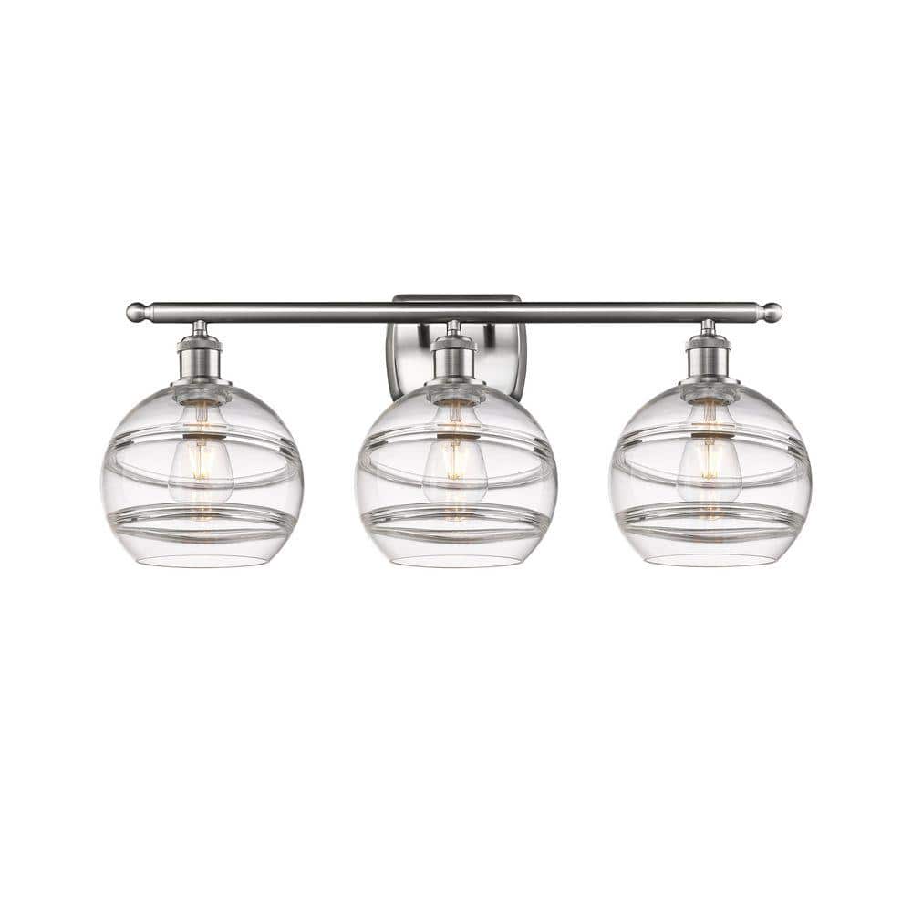 Innovations Rochester 28 in. 3-Light Brushed Satin Nickel Vanity Light ...