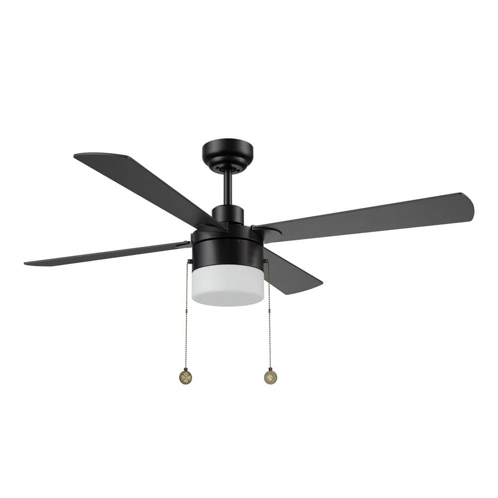 CARRO Hutton 52 in. LED Indoor Black Ceiling Fan with Light CARRO Hutton 52 in. LED Indoor Black Ceiling Fan with Light
