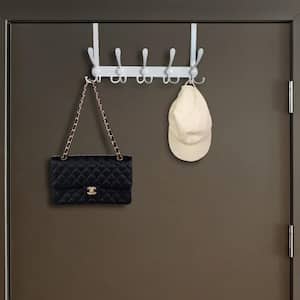Angel Sar White Metal Wall Mounted Coat Rack with 5-Tri Hooks for Coat ...