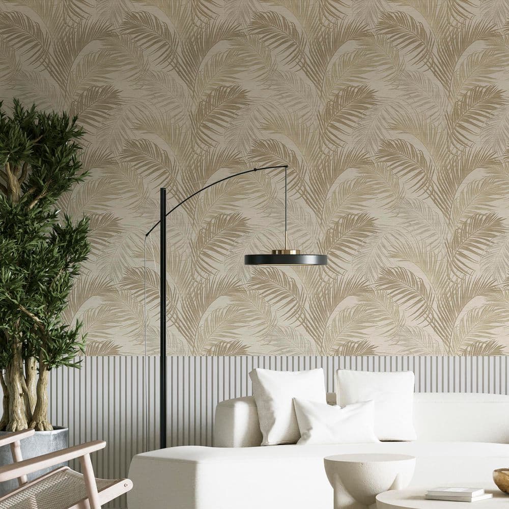 Synergy Collection Bronze Lush Palm Leaf Sheen Finish Vinyl On Non ...