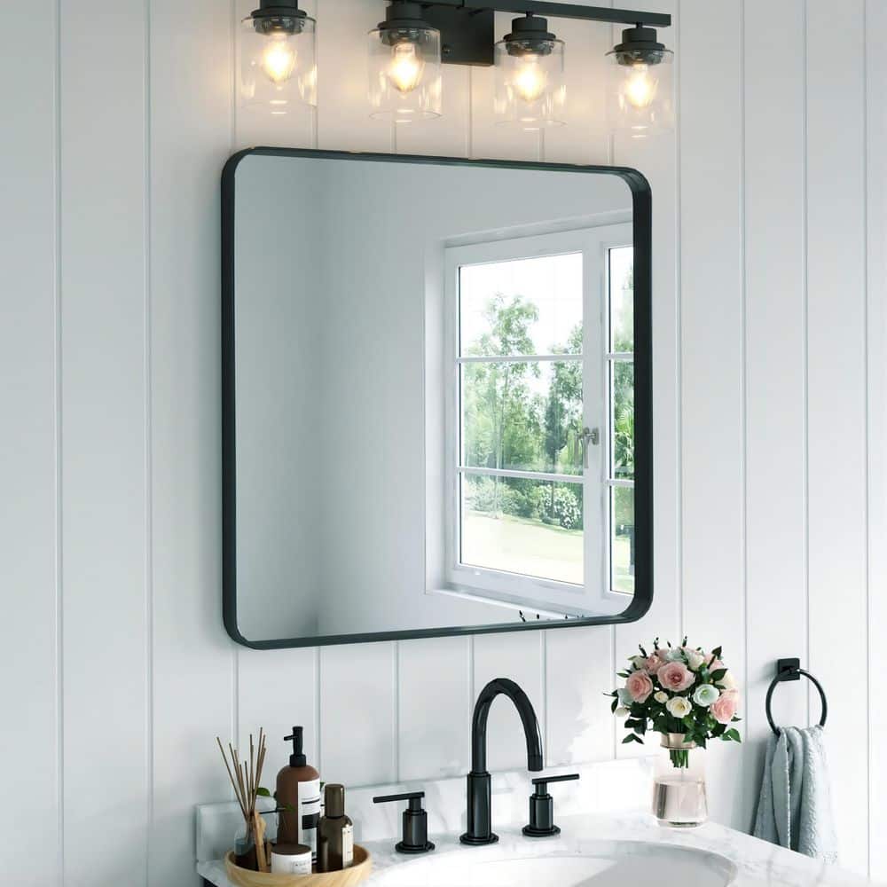 TOOLKISS 30 in. W x 30 in. H Rectangular Aluminum Framed Wall Bathroom ...