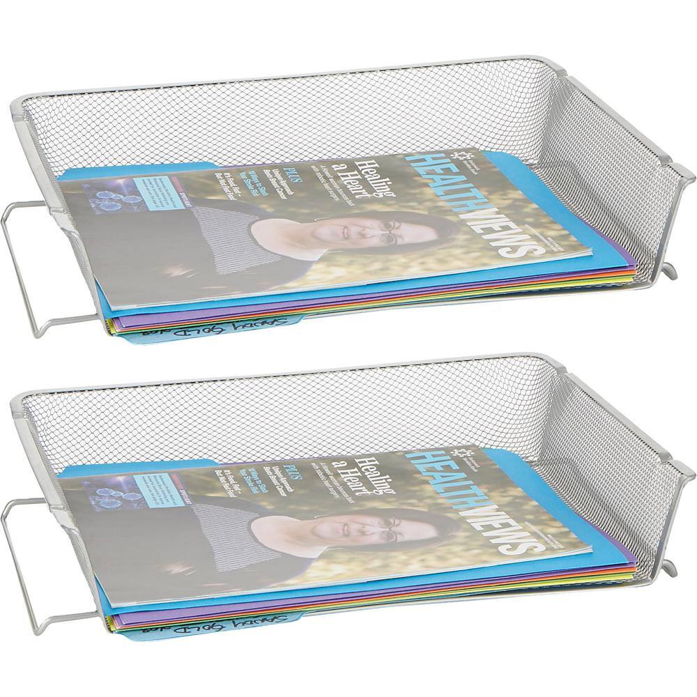 Mind Reader 2 Piece Stackable Letter Tray, Desk Organizer, Document ...