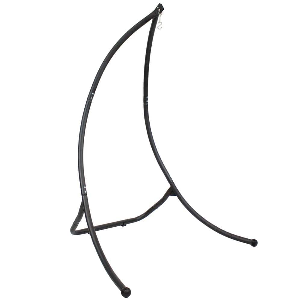 Sunnydaze 84 in. Sunnydaze Curved Steel Hanging Hammock Chair Stand in ...