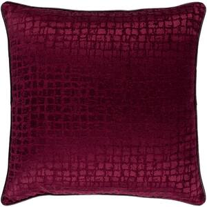 Greendale Home Fashions Solid Ruby Velvet 20 in. x 20 in. Square Throw ...