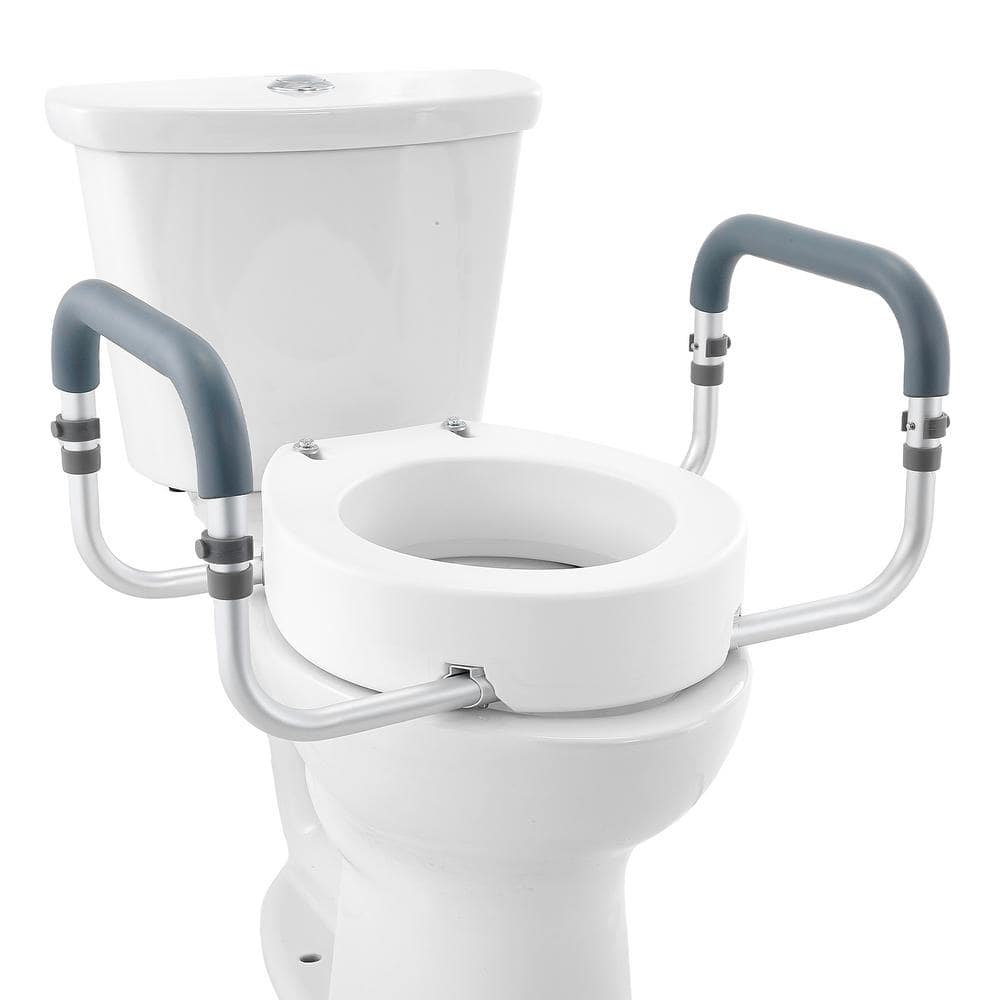 VEVOR Raised Toilet Seat 10 in. x 24 in. Elevated Toilet Seat in white ...