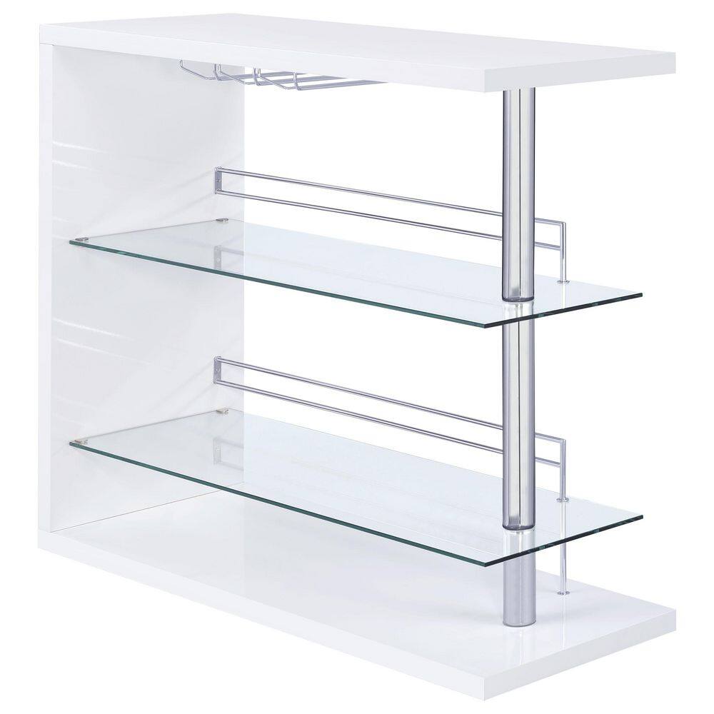 Coaster Prescott White High Gloss Wood and Metal Home Bar Table 100167 ...
