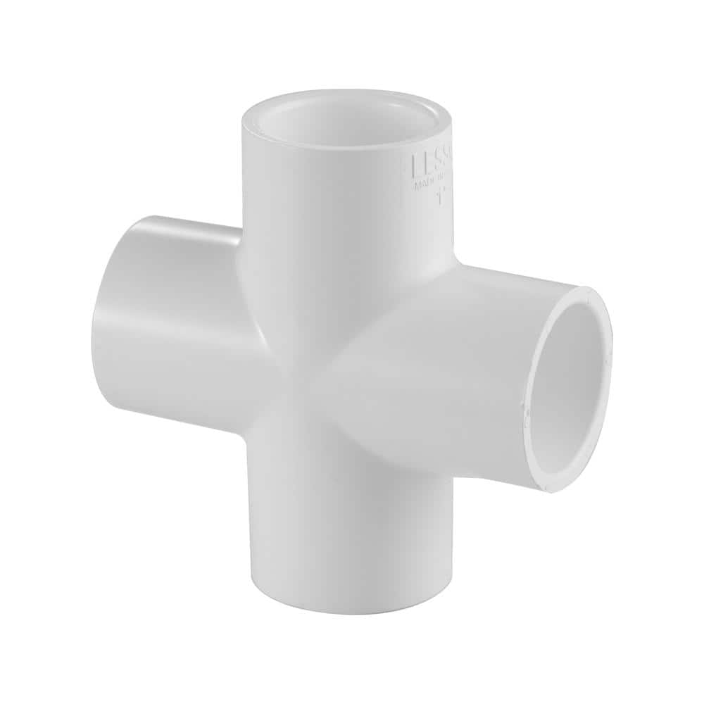 VPC 1-1/2 in. PVC Schedule 40 All Hub Cross Fitting 27-420-015B - The ...