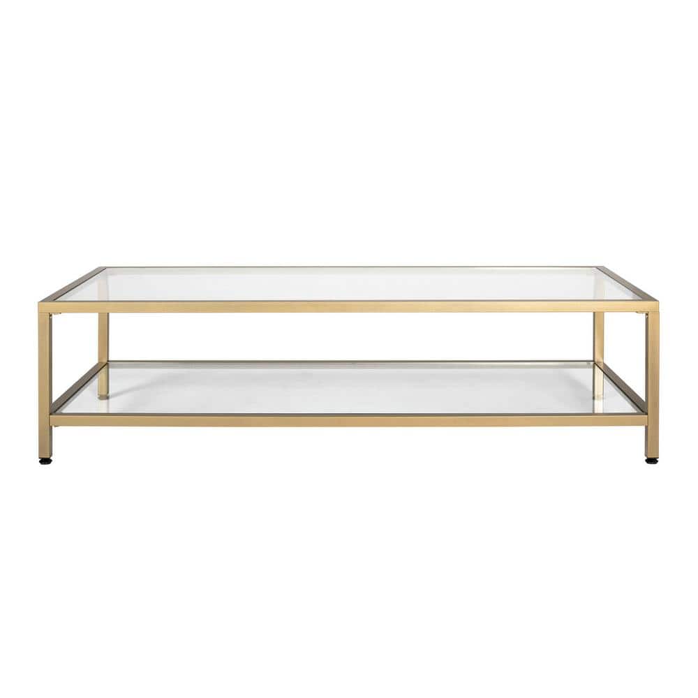 Studio Designs Home Camber Gold 2-Tier Modern Rectangle Coffee Table ...