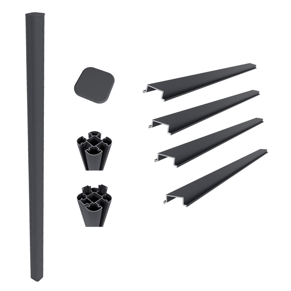 NewTechWood Ultra Easy Fencing 6 ft. x 6 ft. Gray Aluminum Ground ...