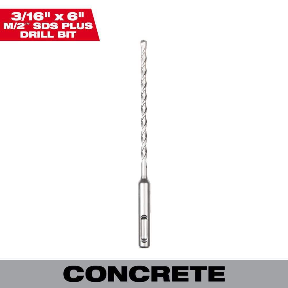 Milwaukee 3 16 In X 6 In 2 Cutter Sds Plus Carbide Drill Bit 48 20
