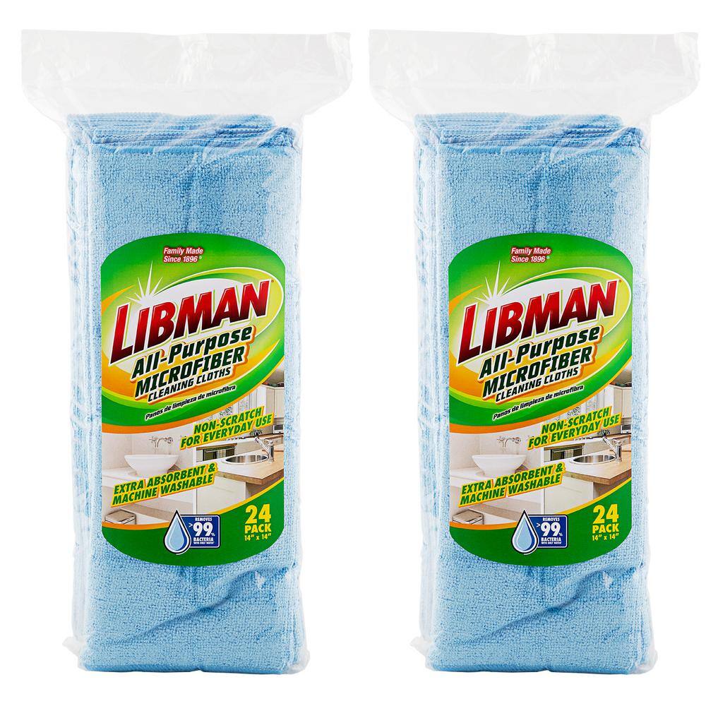 Libman 14 in. x 14 in. All-Purpose Microfiber Cloth Towels (48-Pack ...