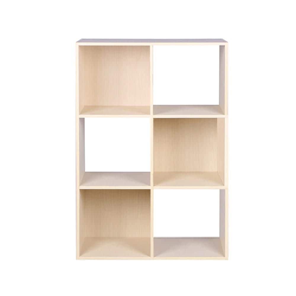 Home Basics Open and Enclosed Oak 6 MDF Cube Organizer HDC95102 - The ...