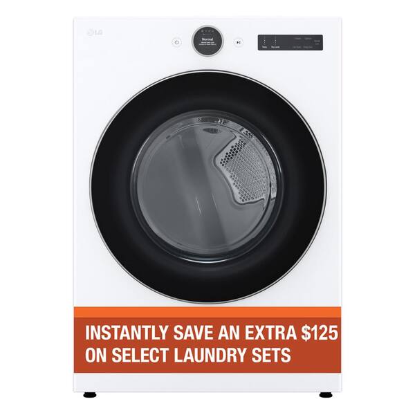 LG 7.4 cu. ft. Vented Stackable SMART Electric Dryer in White with ...