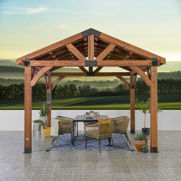 Wood Gazebo Sizzim 10 Ft. X 12 Ft. Outdoor , Hardtop Gazebo Permanent ...
