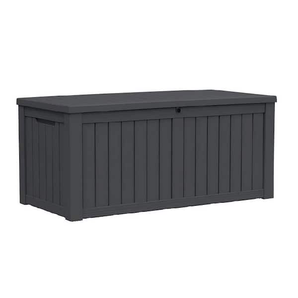 WTVWTV 120 Gal. Waterproof Outdoor Resin Storage Deck Box, Large ...