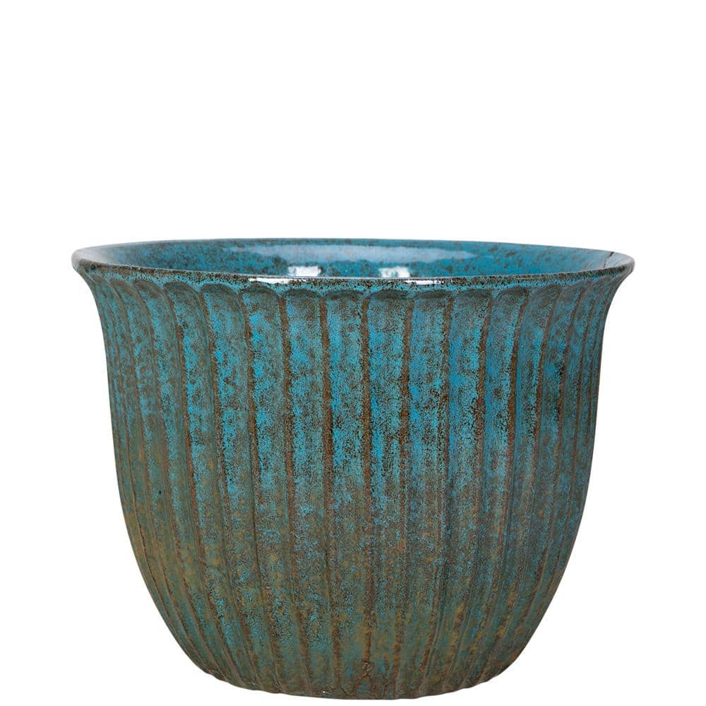 12 in. Tangiers Blue Ceramic Jamboree Planter GGC-1302B-TNG - The Home ...