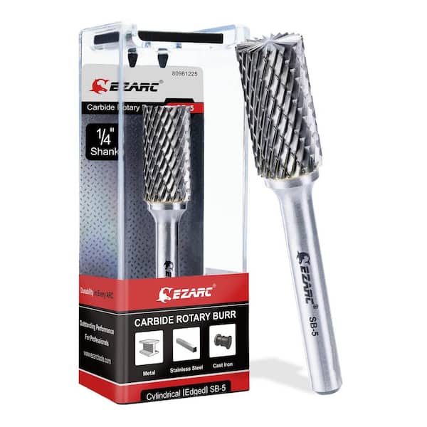 MYWISH 1/4 in. Tungsten Carbide Rotary Bit, Double-Cut Carbide Burr (1 ...