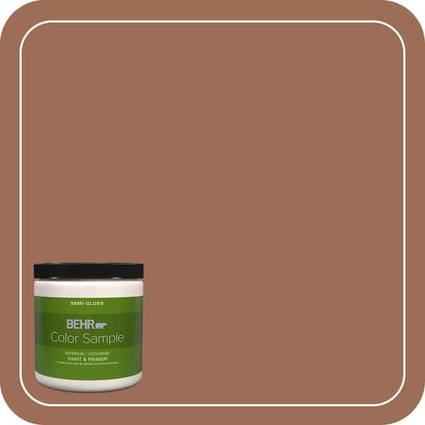 BEHR PREMIUM PLUS 8 oz. #S210-6 Cinnamon Crunch Semi-Gloss Interior ...
