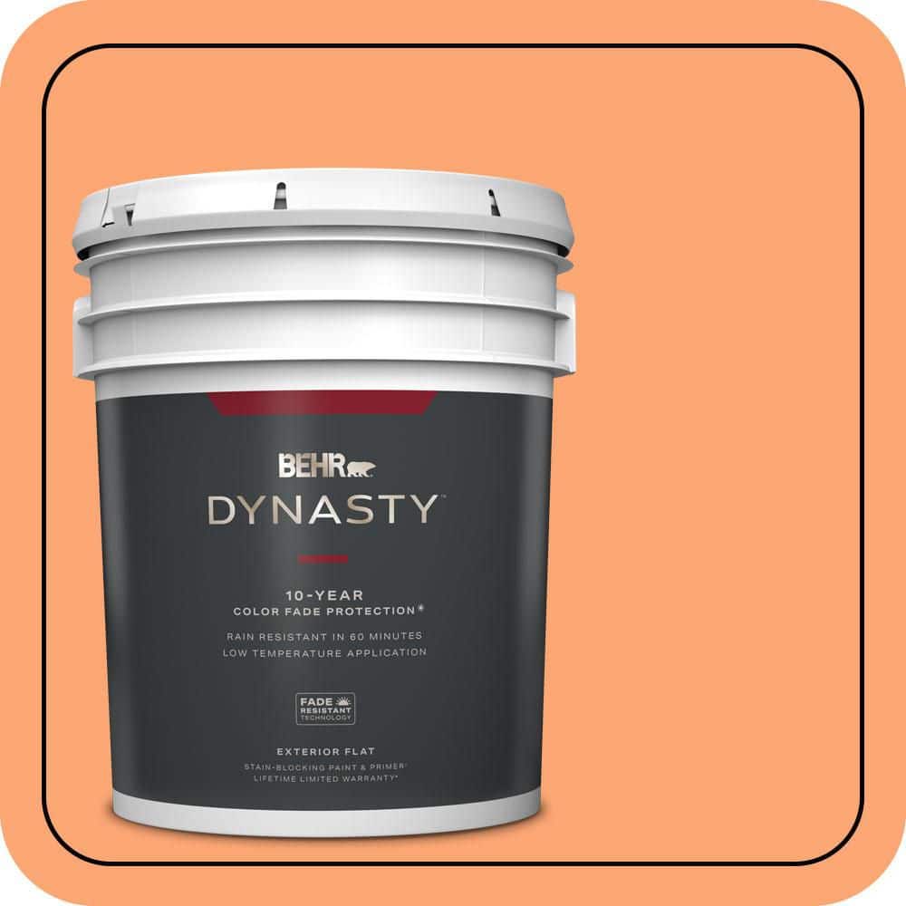 BEHR DYNASTY 5 gal. #240B-4 Marmalade Flat Exterior Stain-Blocking ...