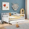 Harper & Bright Designs White Wood Frame Full Size Daybed with Trundle ...