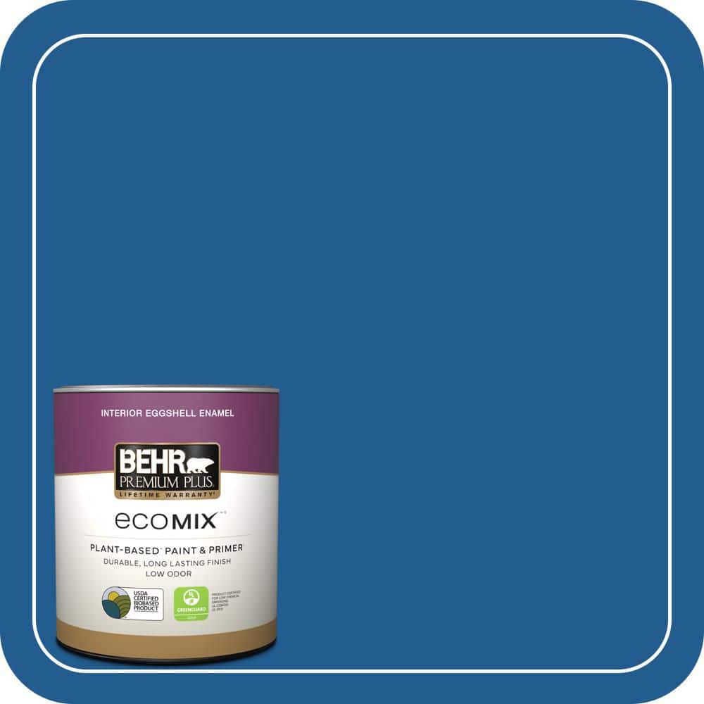 BEHR PREMIUM PLUS 1 qt. #S-G-570 Sapphire Lace Eggshell Enamel EcoMix ...