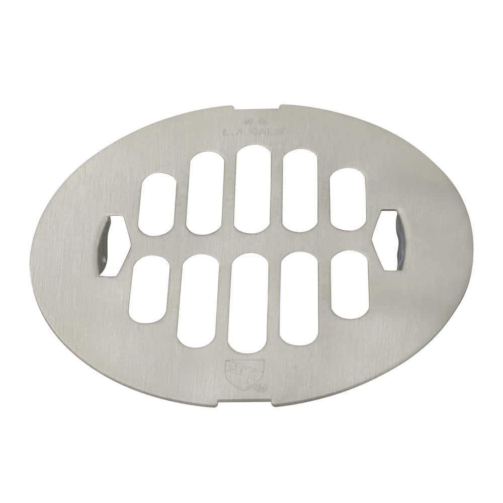 Westbrass 4-1/4 in. O.D. Snap-In Shower Drain Strainer in Satin Nickel ...