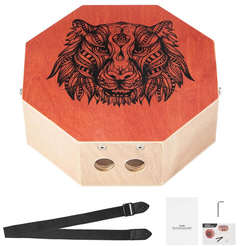 SKYSHALO Unique Cajon Box Drum 11.6 x 11.6 x 4 in. with Internal Guitar ...