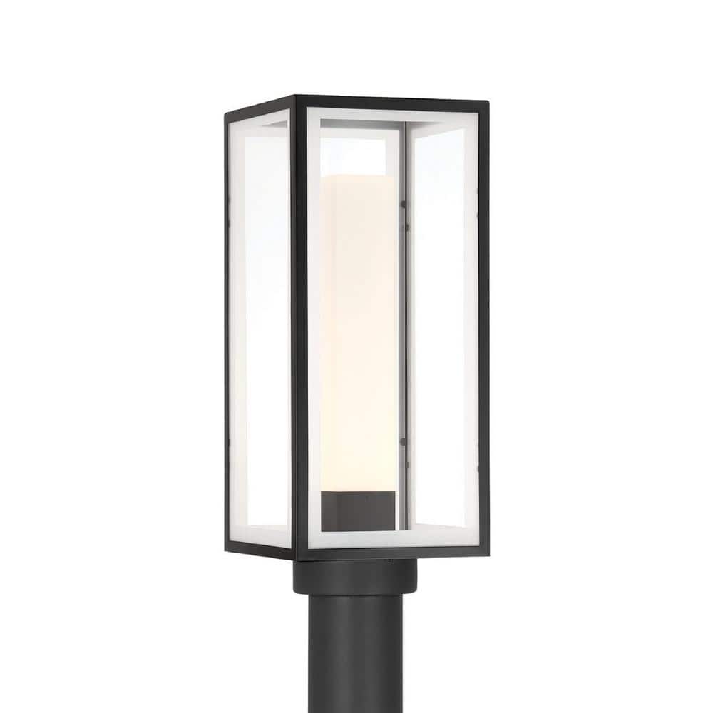 Easylite 1-Light Black Metal Hardwired Outdoor Weather Resistant Post ...