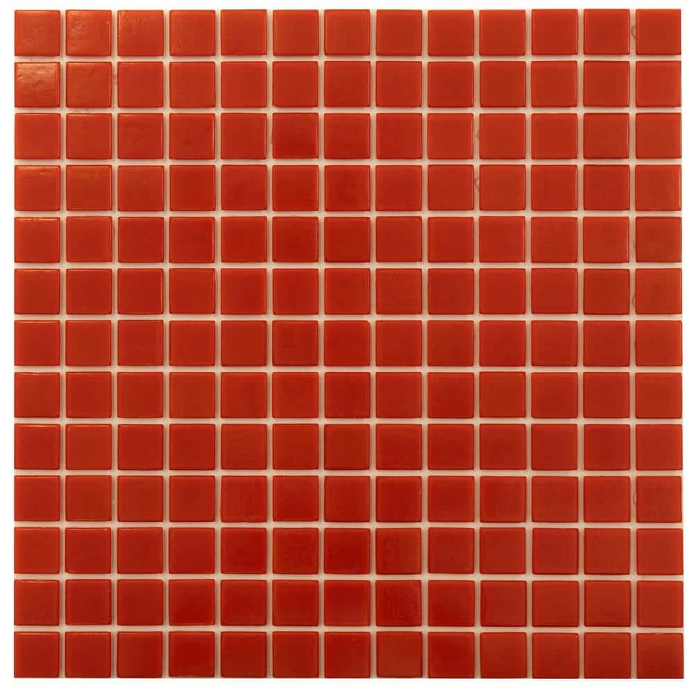 Apollo Tile Dune 4 in. x 6 in. Glossy Candy Red Glass Mosaic Uniform ...