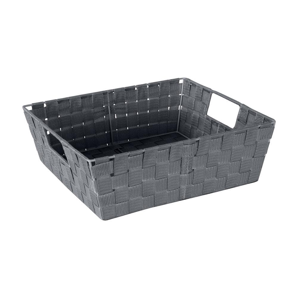SIMPLIFY 5 in. H x 15 in. W x 13 in. D Gray Fabric Cube Storage Bin ...