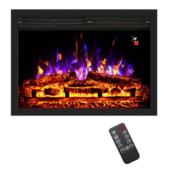 23.6 in. Electric Fireplace Inserts w/Adjustable brightness, 0.5-9 and ...