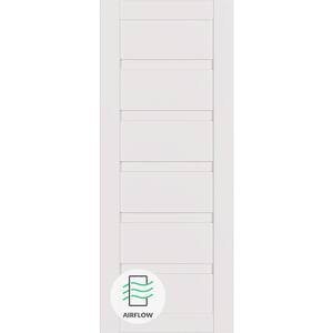 Belldinni Louver 28 in. x 84 in. No Bore Solid Core Snow White Wood ...