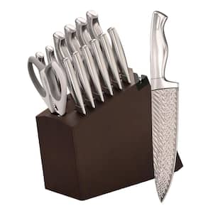 Blue Diamond Sharp Stone Nonstick 14-Piece Stainless Steel Knife Block ...