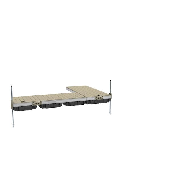 PlayStar 4 ft. x 20 ft. Aluminum Floating Dock Kit w/ Resin Top -2 ...