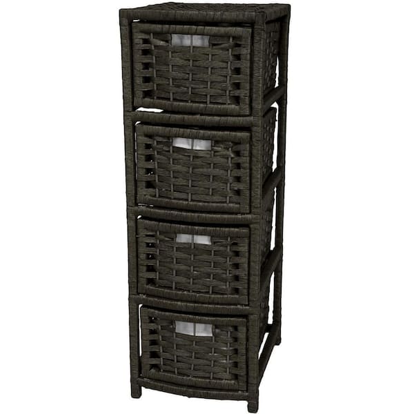 Red Lantern 4-Drawer Black Natural Fiber Occasional Trunk JH09-048-4 ...