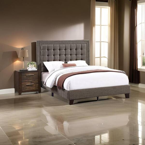 Benjara Zofi Brown Wood Frame King Size Platform Bed Benjara Zofi Brown Wood Frame King Size Platform Bed