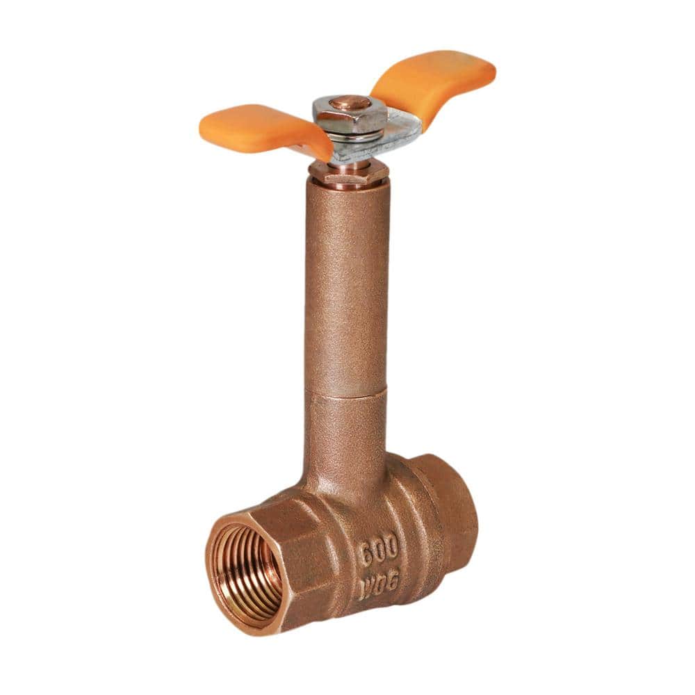 PLUMBFLEX 1/2 in. Premium Brass Ball Valve with Long Bonnet and T ...