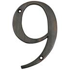 Everbilt 4 in. Satin Nickel Flush Mount Self-Adhesive House Number 3 ...