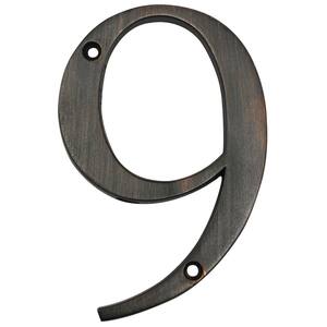 Everbilt 4 in. Aged Bronze Flush Mount House Number 1 30216